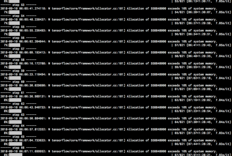 Tensorflow exceeds 10% of system memory解决方法 - 算法之道